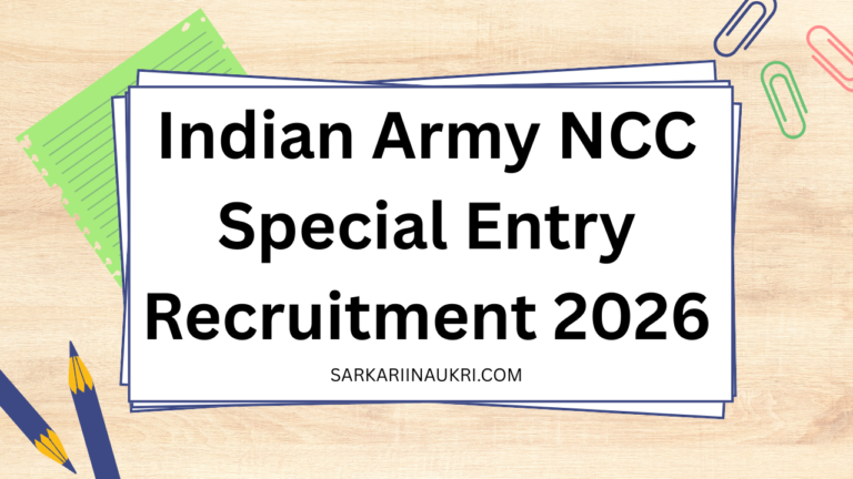 Indian Army NCC Special Entry Recruitment 2026 – Apply Online for 76 ...